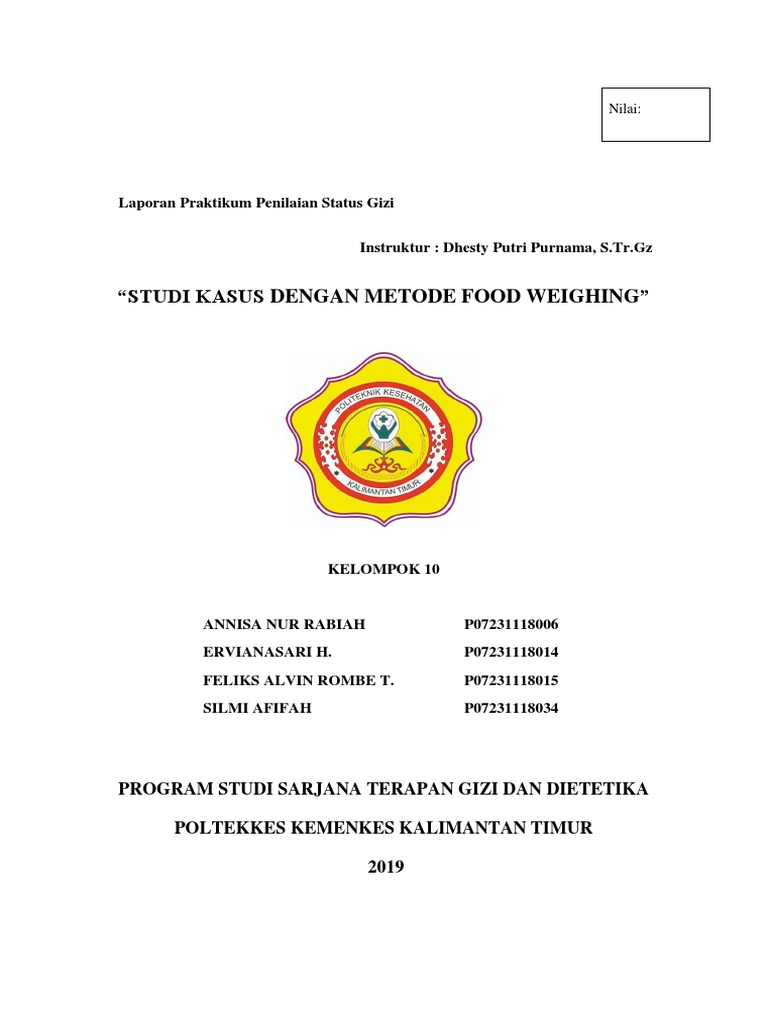 Formulir Food Weighing Kel 10 | PDF