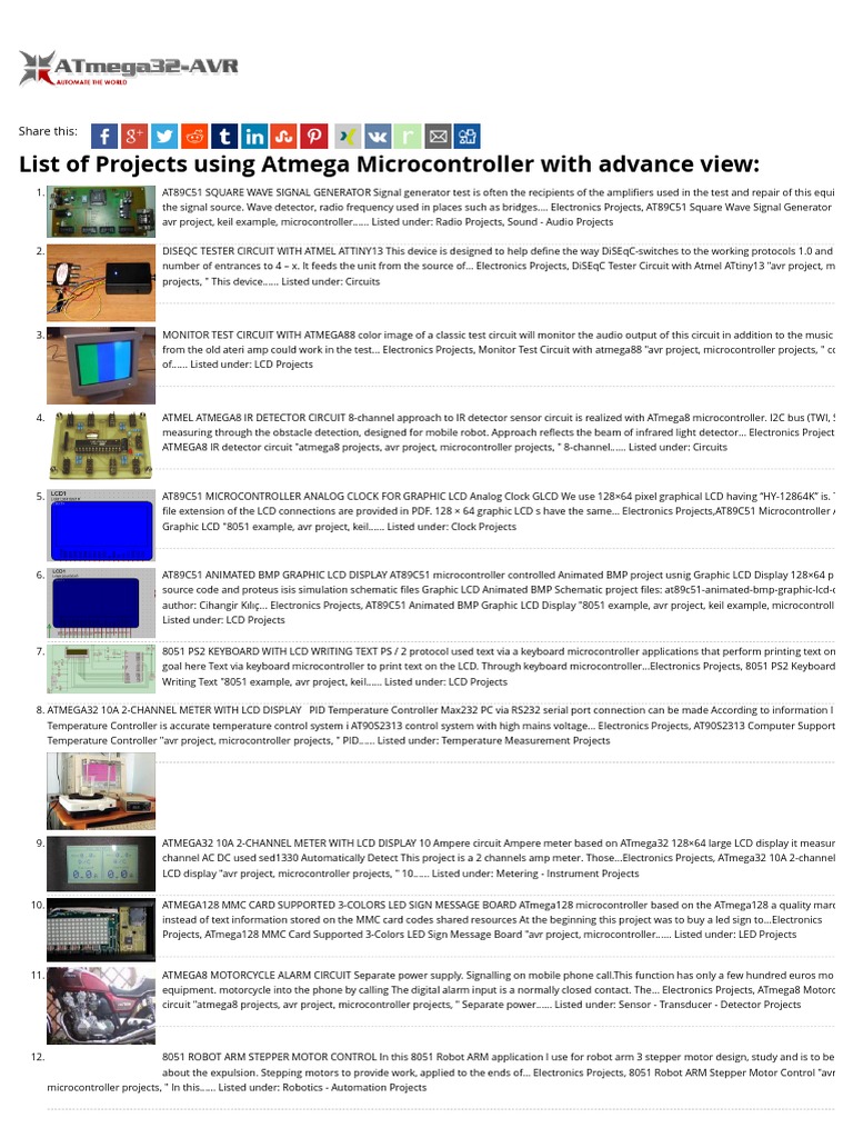 Advanced View of Atmega Microcontroller Projects List 1649 - ATMega32 ...