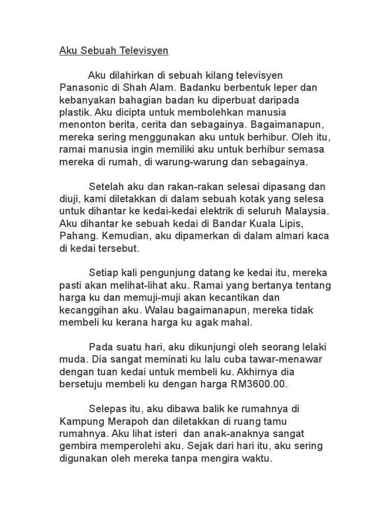 Aku Sebuah TV | PDF