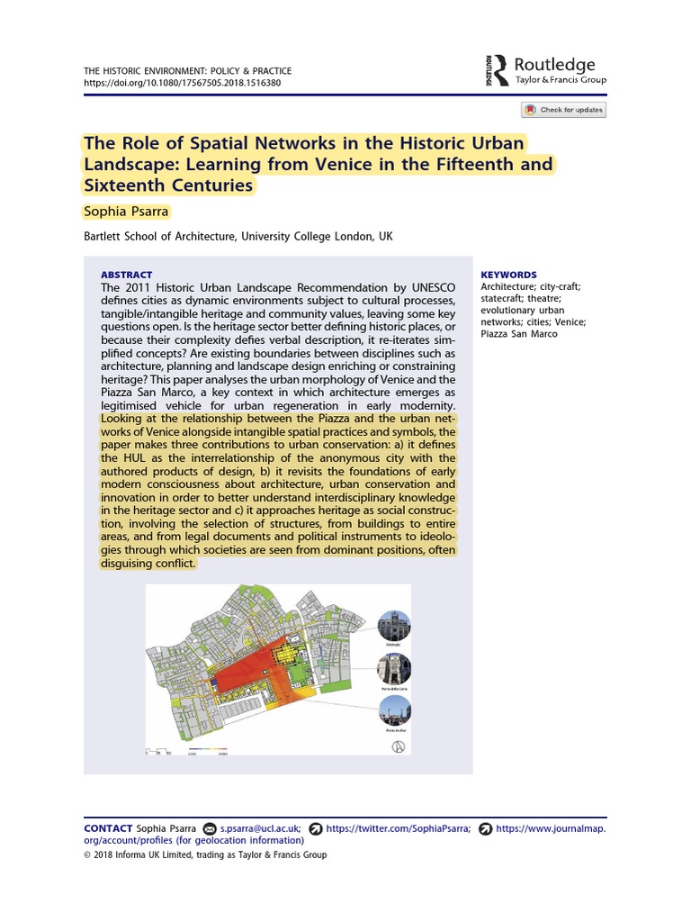 The Role of Spatial Networks in The History | PDF | Cultural Heritage