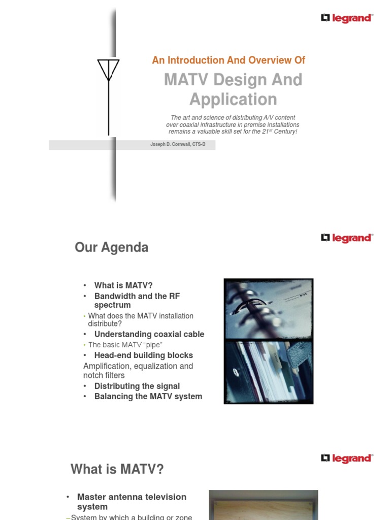 Intro To Matv PDF | PDF | Coaxial Cable | Amplifier