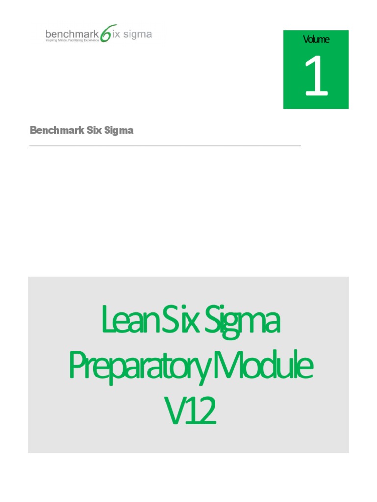 Benchmark Six Sigma Green Belt Preparatory Module V12-1 | PDF | Arithmetic Mean | Sampling ...