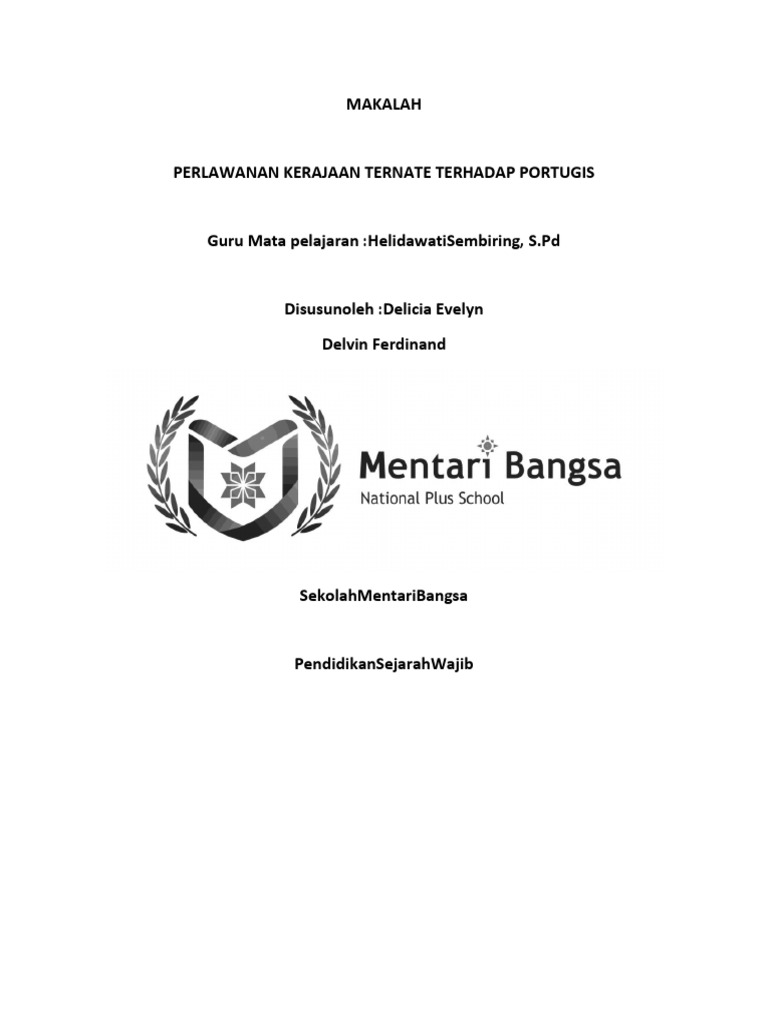 Makalah Sejarah (Perlawanan Ternate Terhadap Portugis) | PDF