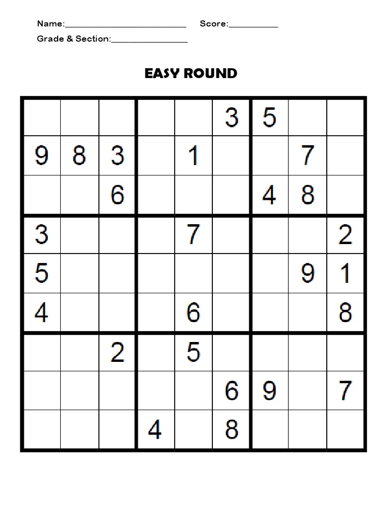 Sudoku Easy, Average and Difficult | PDF