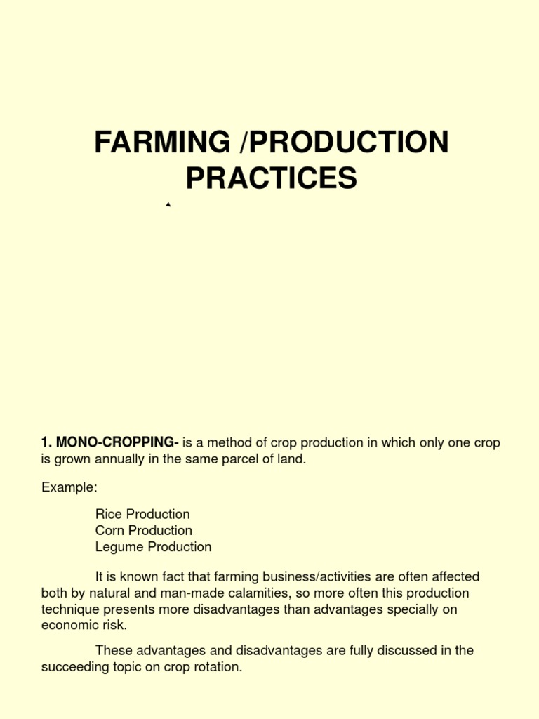 8 Farming Production Practices | PDF | Crop Rotation | Plants