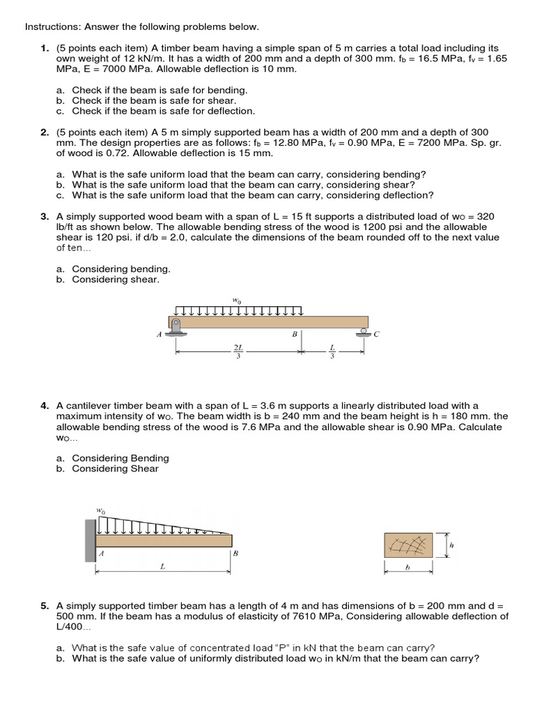 Activity in Timber Design | PDF | Bending | Beam (Structure)