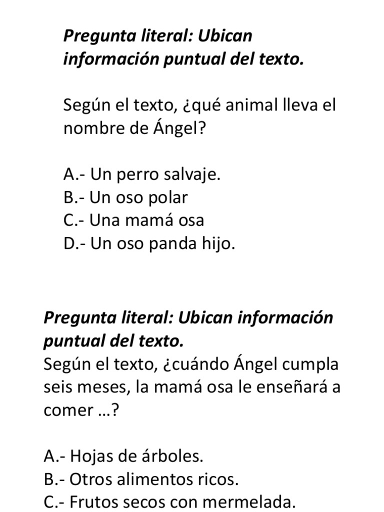 Preguntas Comprensión Grado 2 | PDF