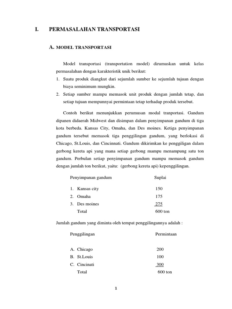 Model Transportasi | PDF