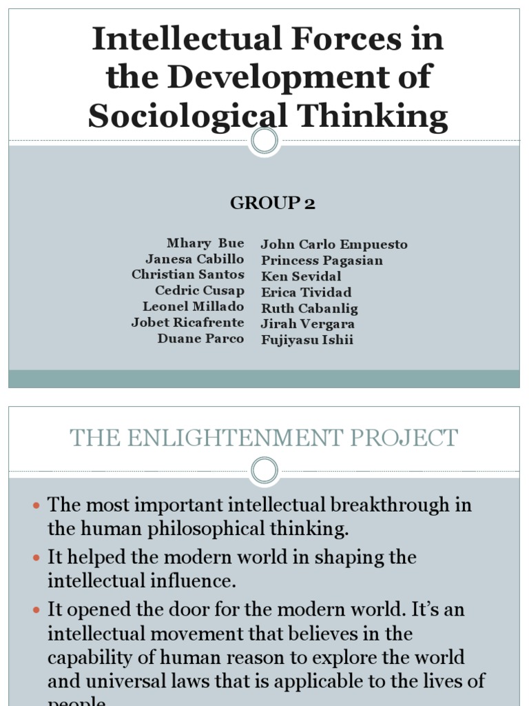 Intellectual Forces in The Development of Sociological Thinking | PDF ...