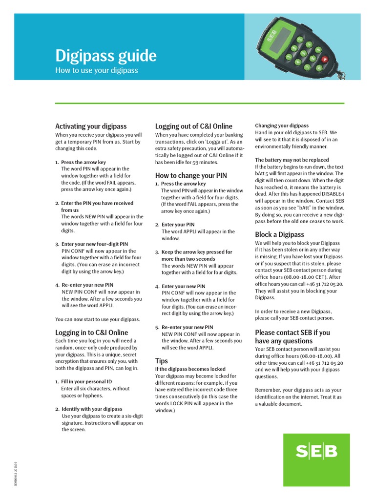 CI Online Digipass Guide PDF | PDF | Personal Identification Number | Computer Data