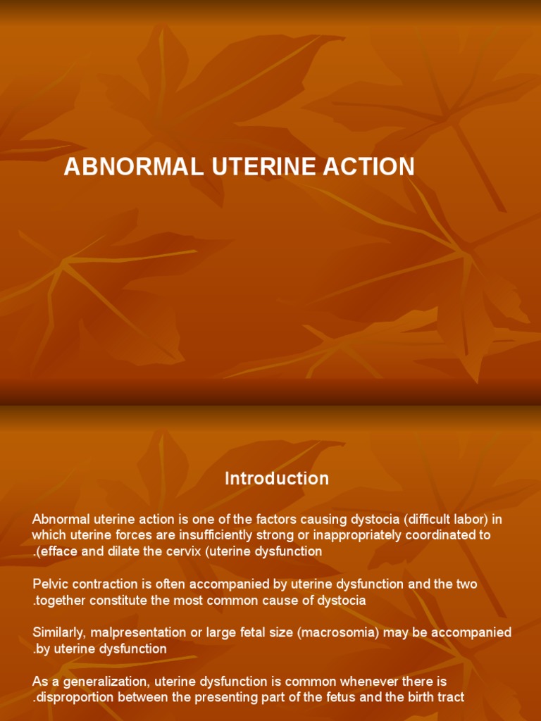 29 Abnormal Uterine Action | PDF | Childbirth | Uterus