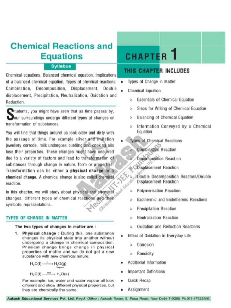 Class 10 Science Chapter 1 by Aakash | PDF | Science | Science And ...