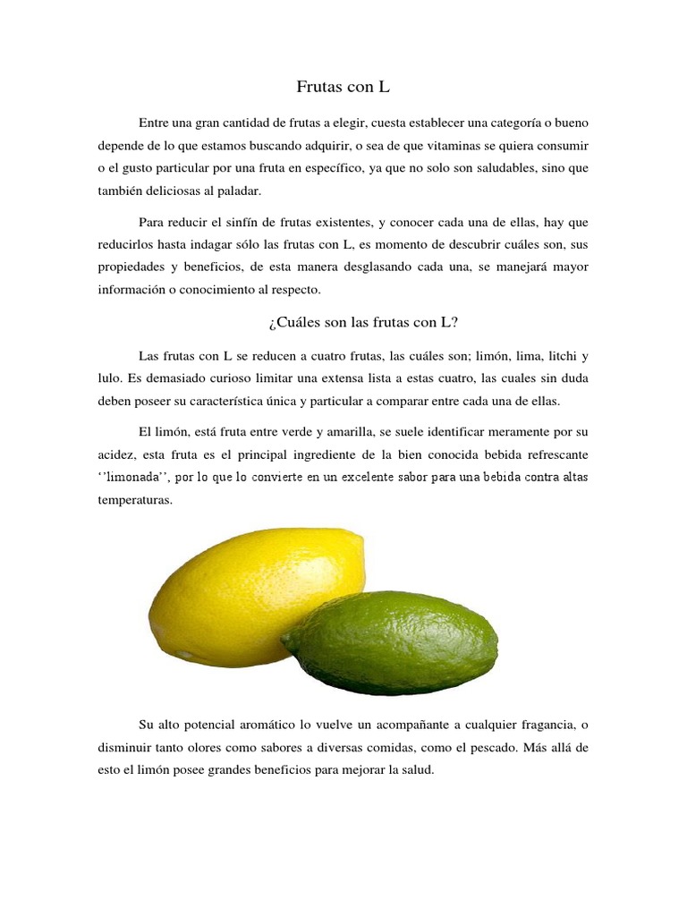 8 Frutas Con L | PDF | Limón | Vitamina