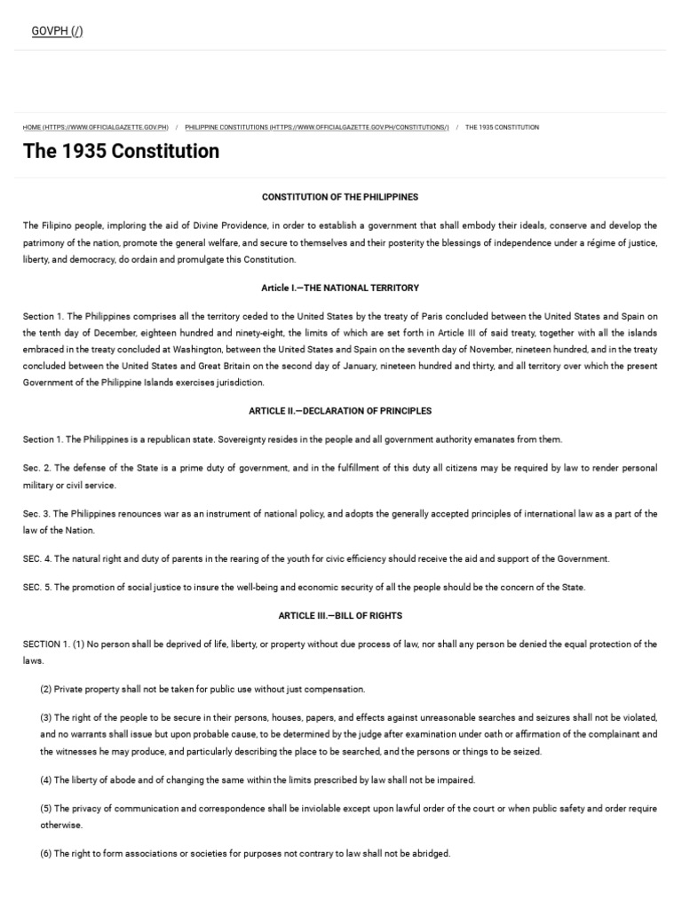 The 1935 Constitution | Download Free PDF | Supreme Courts | Supreme ...