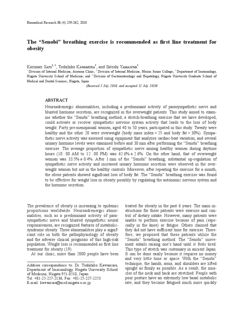 The "Senobi" Breathing Exercise Is Recommended As First Line Treatment ...