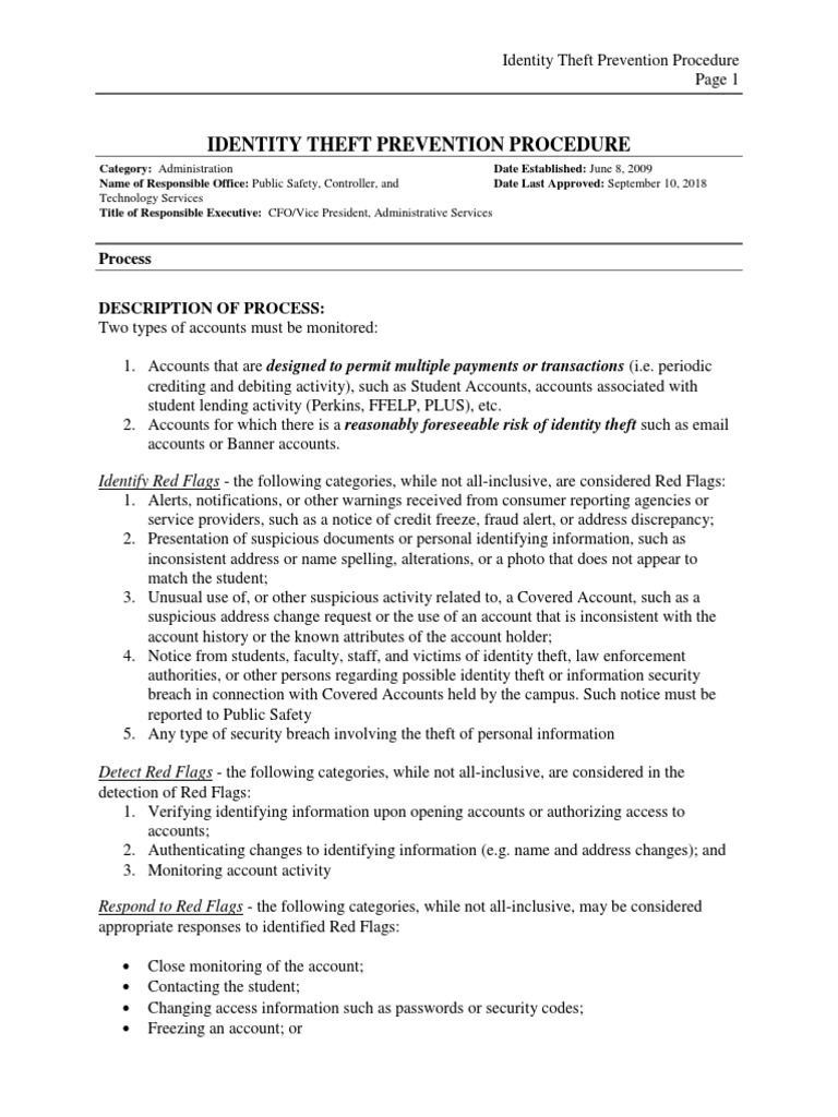 MCC-Identity Theft Procedure | PDF | Identity Theft | Information Security