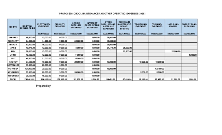 Sample Mooe Budget | PDF | Business
