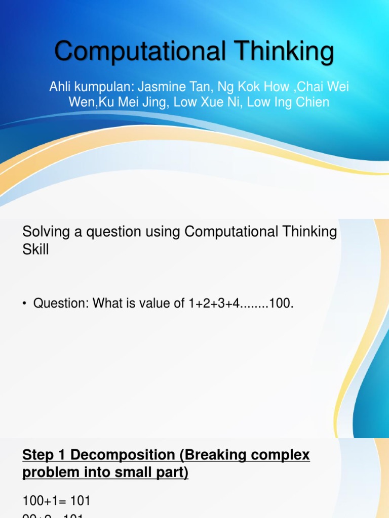 Computational Thinking in Problem Solving | PDF