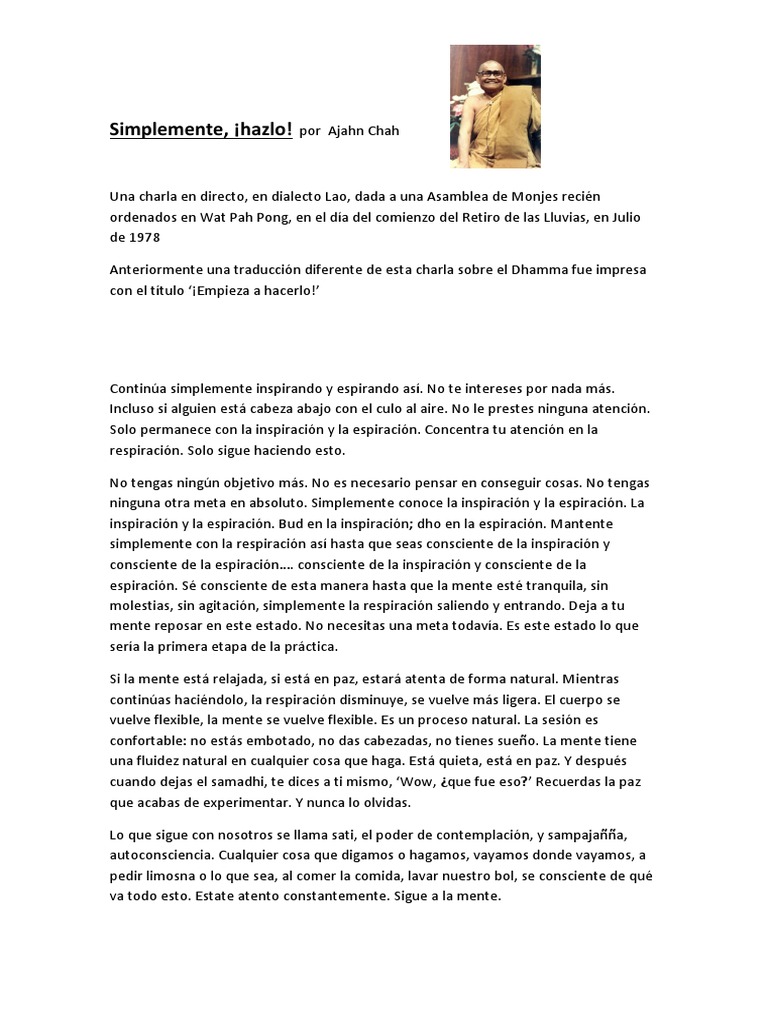Simplemente Hazlo PDF | Descargar gratis PDF | Meditación | Gautama Buddha