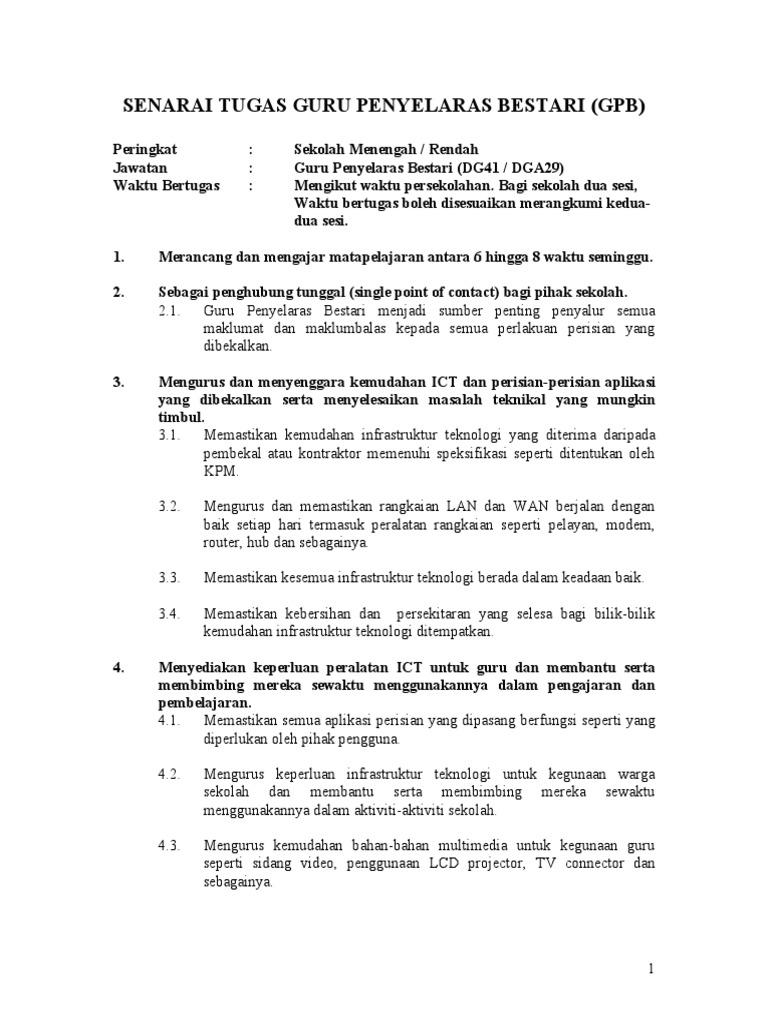 Senarai Tugas Guru ICT | PDF