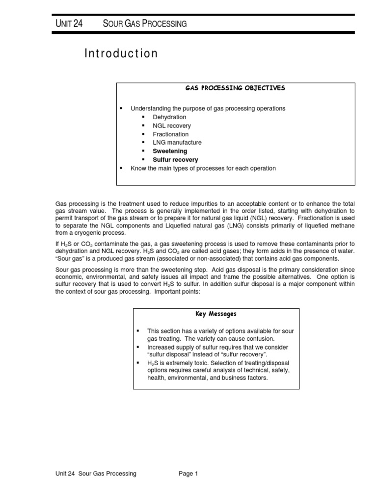 Sour Gas Processing Overview | PDF | Natural Gas Processing | Natural Gas