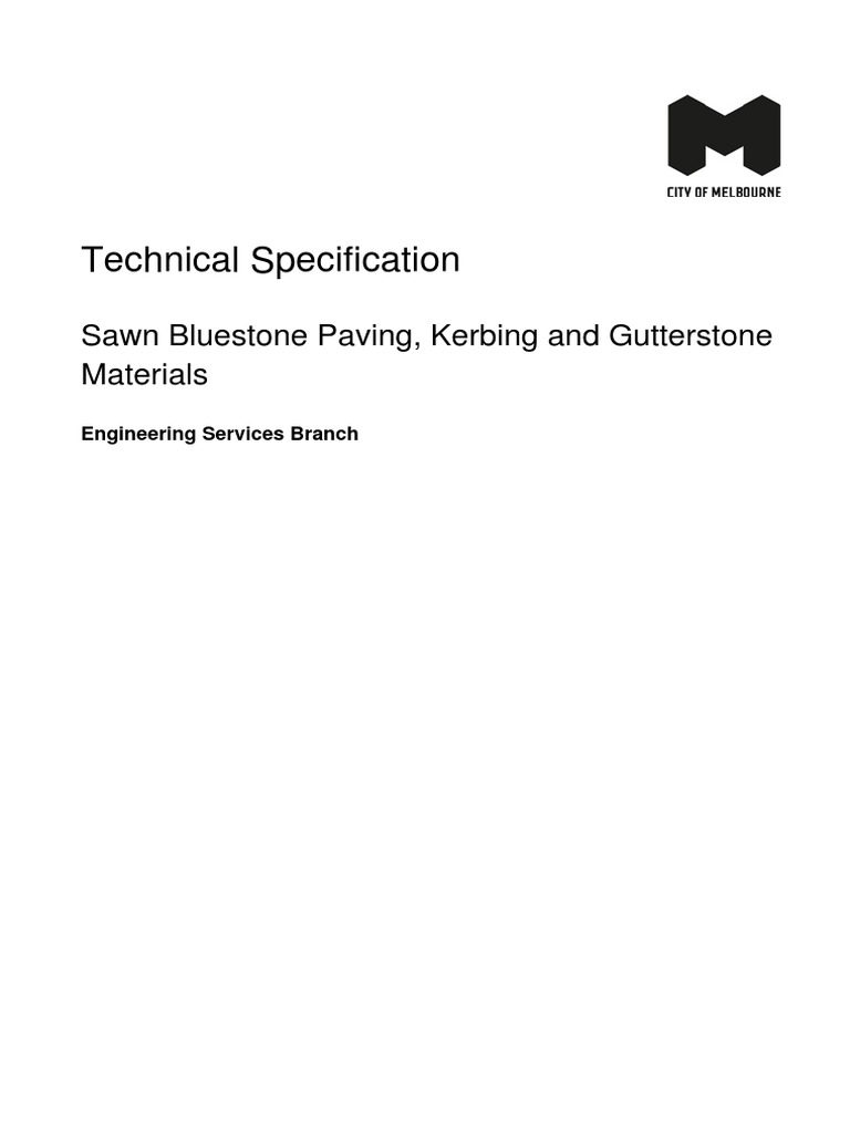 Bluestone Paving Technical Specification | PDF | Road Surface | Concrete