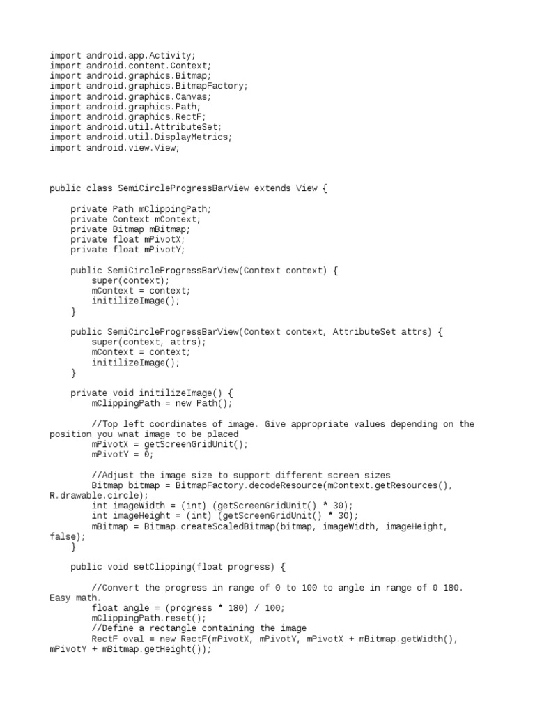 Semi Circle Progress Bar | PDF | Computer File Formats | Computer Graphics Semi Circle Progress Bar | PDF | Computer File Formats | Computer Graphics