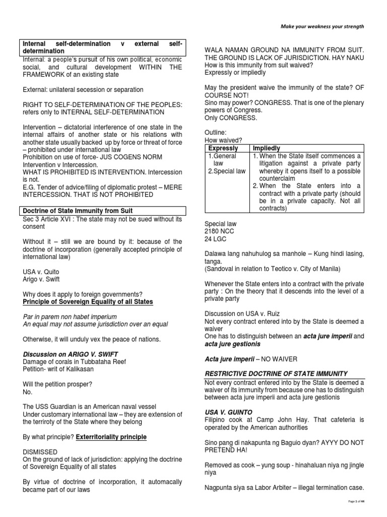 Internal Self-Determination V External Self-Determination: Make Your ...