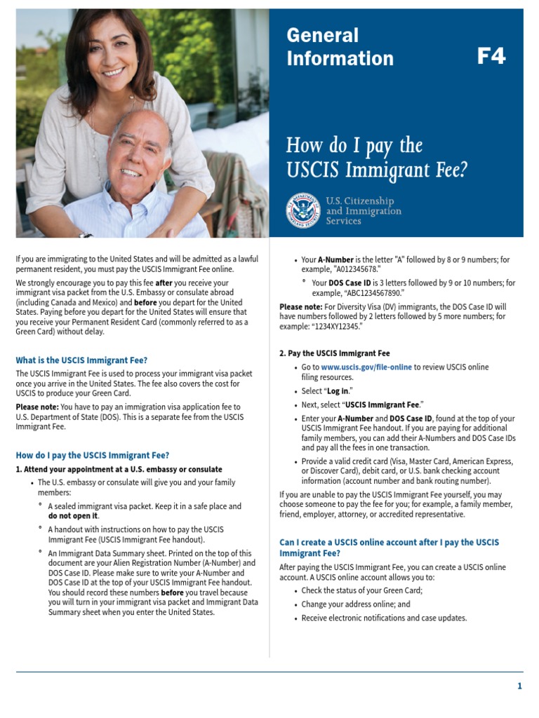 Howdoipaythe Uscis Immigrant Fee?: General Information | PDF | United ...