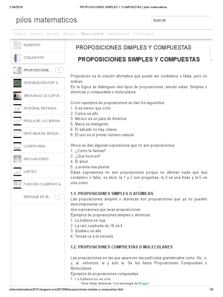 Proposiciones Simples y Compuestas | PDF | Proposición | Si y solo si