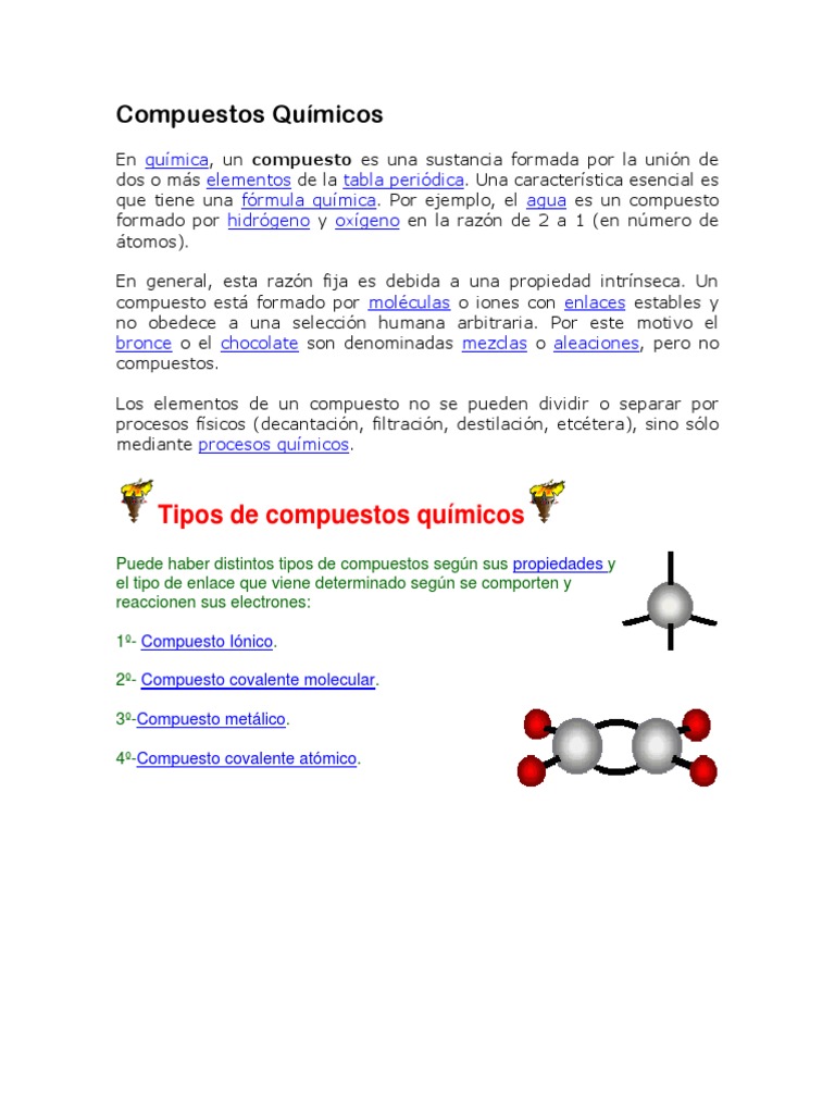 Clasificacion de Los Compuestos Quimicos | PDF | Enlace químico ...