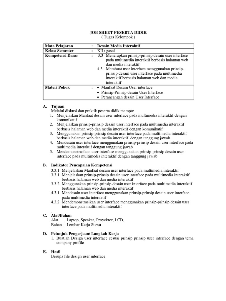 Desain User Interface Multimedia Interaktif | PDF | Karier ...