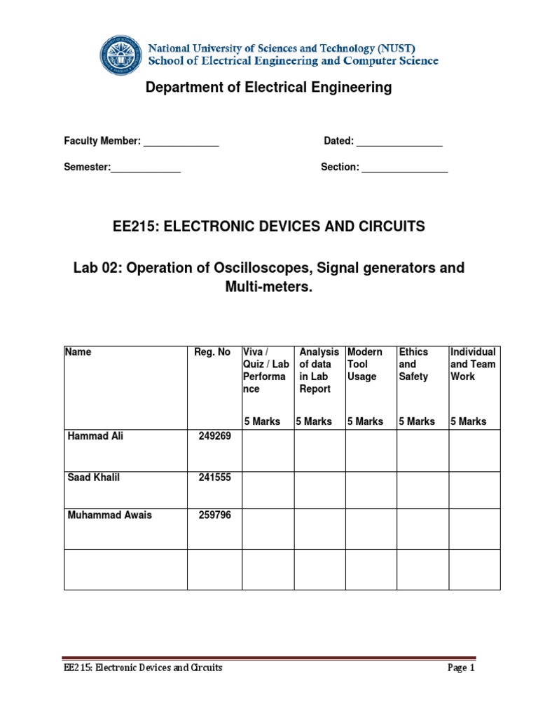 EDC Lab 2 | Download Free PDF | Electronics | Telecommunications ...