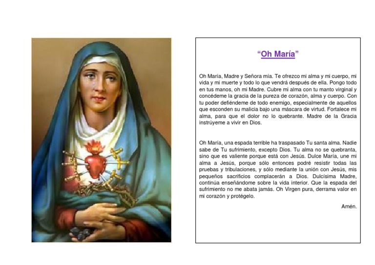 Oración a Oh María: Petición de Gracia | PDF