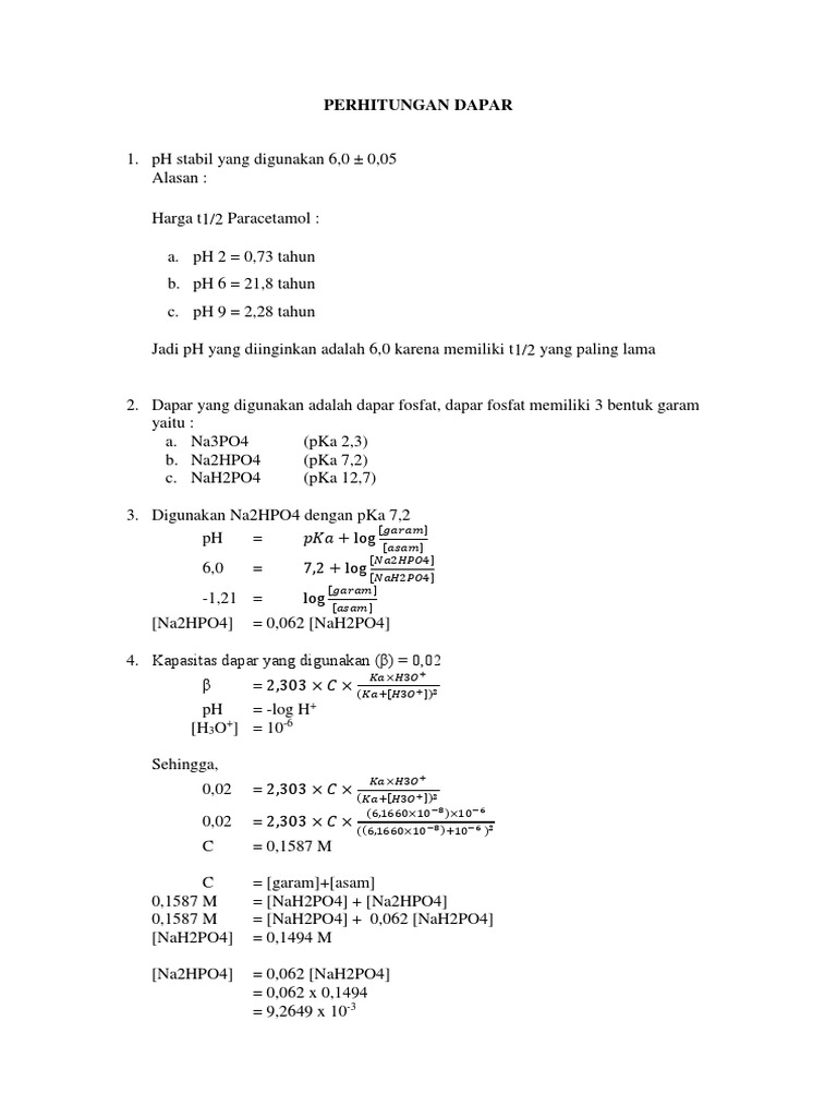 Perhitungan Dapar | PDF | Sains & Matematika