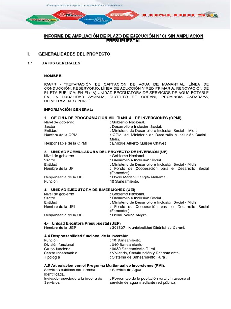 02.informe Ampliacion de Plazo | PDF | Presupuesto | Gobierno