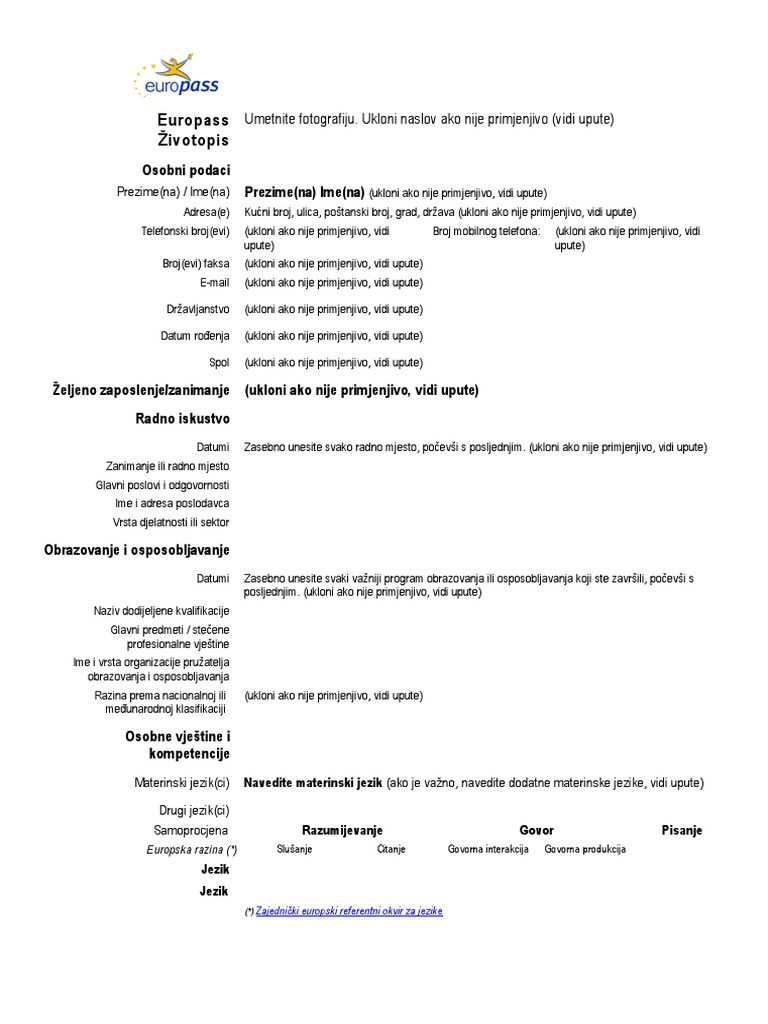 Europass CV Primer | PDF