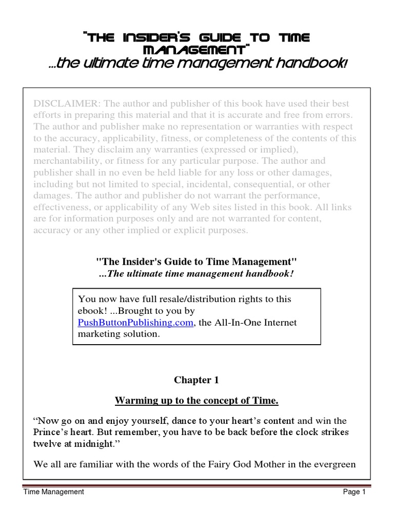 The Insider's Guide To Time Management | PDF | Time Management ...
