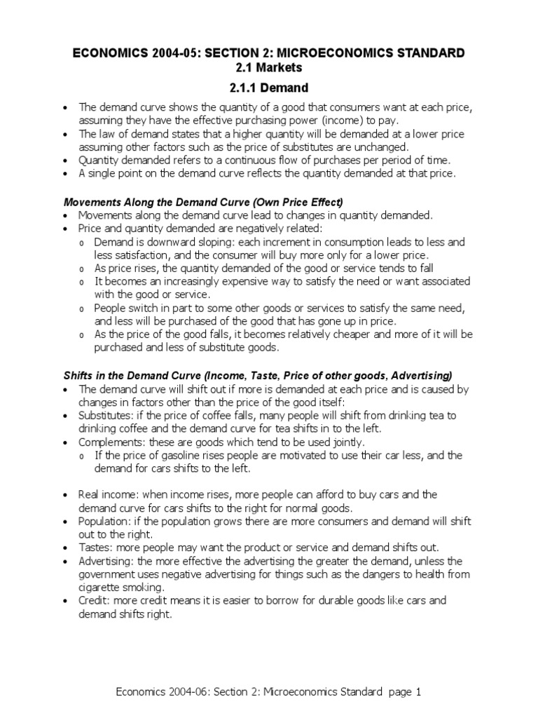 Economics Handout | PDF | Demand | Supply And Demand Economics Handout | PDF | Demand | Supply And Demand