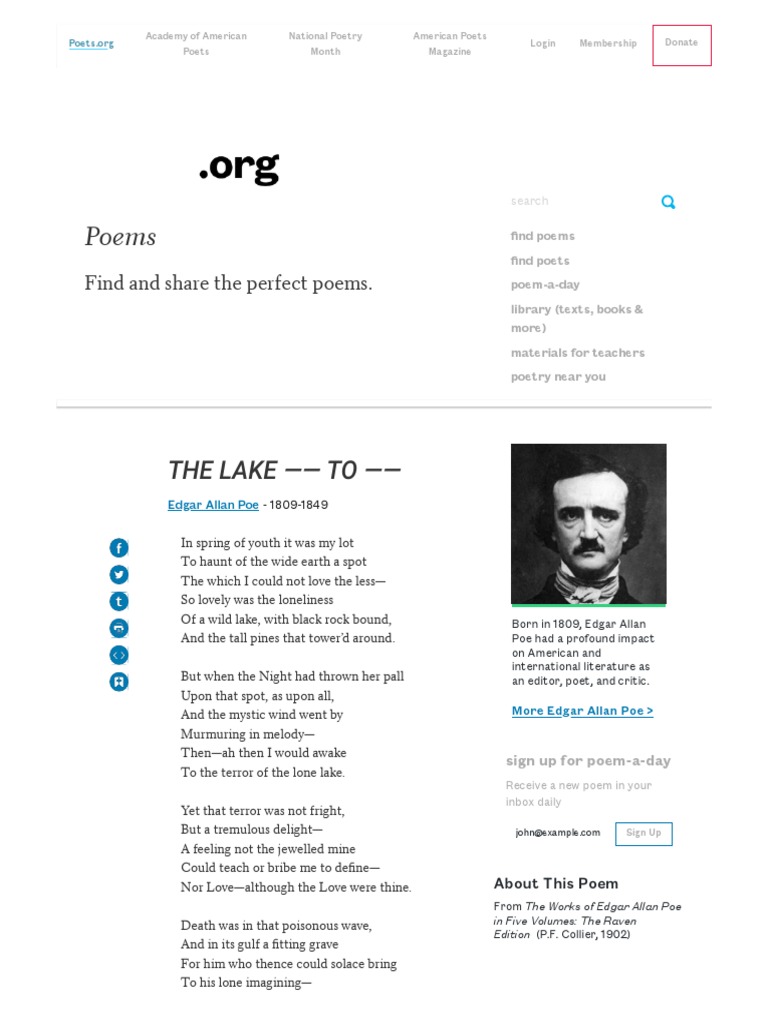 Poems: Find and Share The Perfect Poems | Download Free PDF | Edgar ...