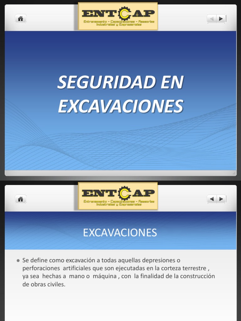 Seguridad en Excavaciones | PDF | Excavación (Arqueología) | Suelo