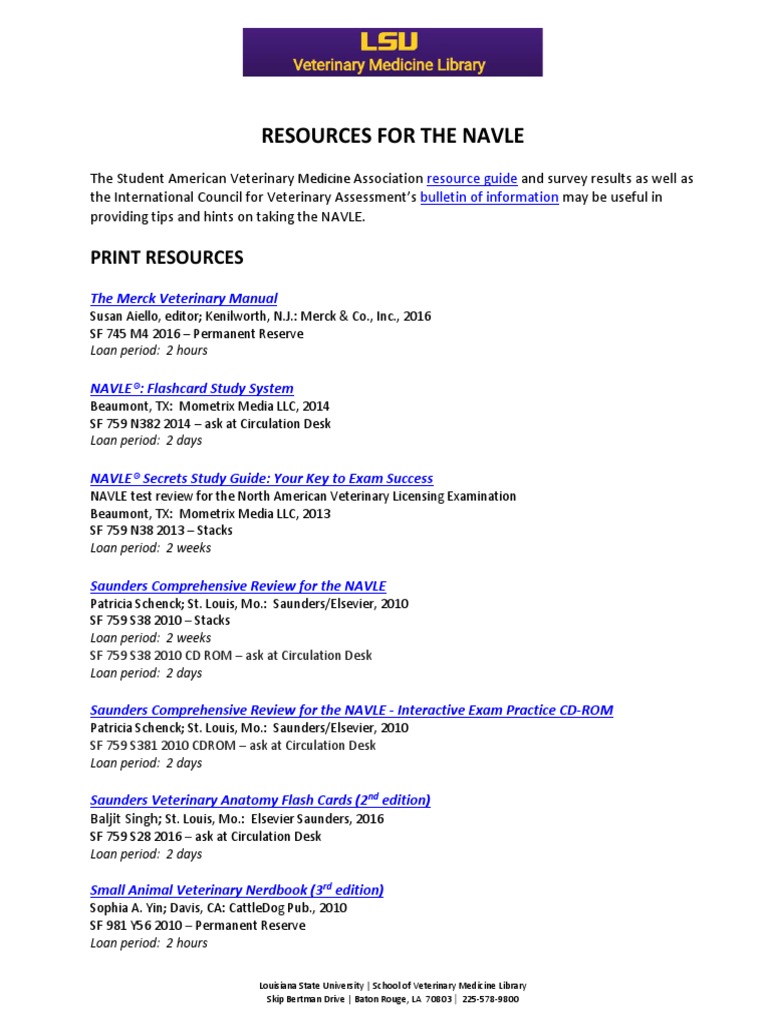 Navle Resourse | PDF | Veterinary Physician | Test (Assessment)