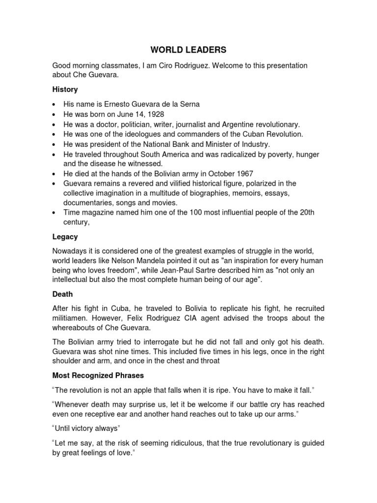 World Leaders: History | PDF