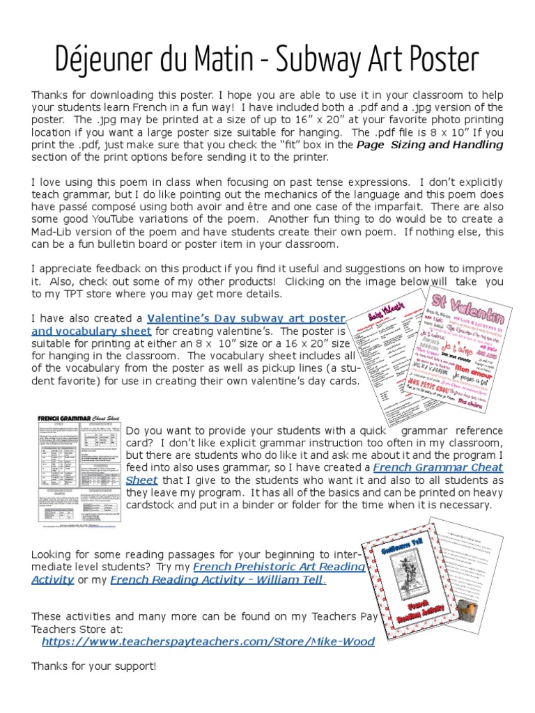 Dejeuner Du Matin at in Ideas 2 | PDF | Grammar | Language Mechanics