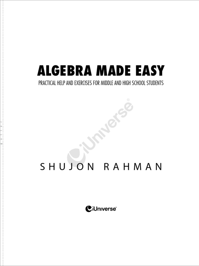 Algebra Made Easy | PDF | Books | Media Technology