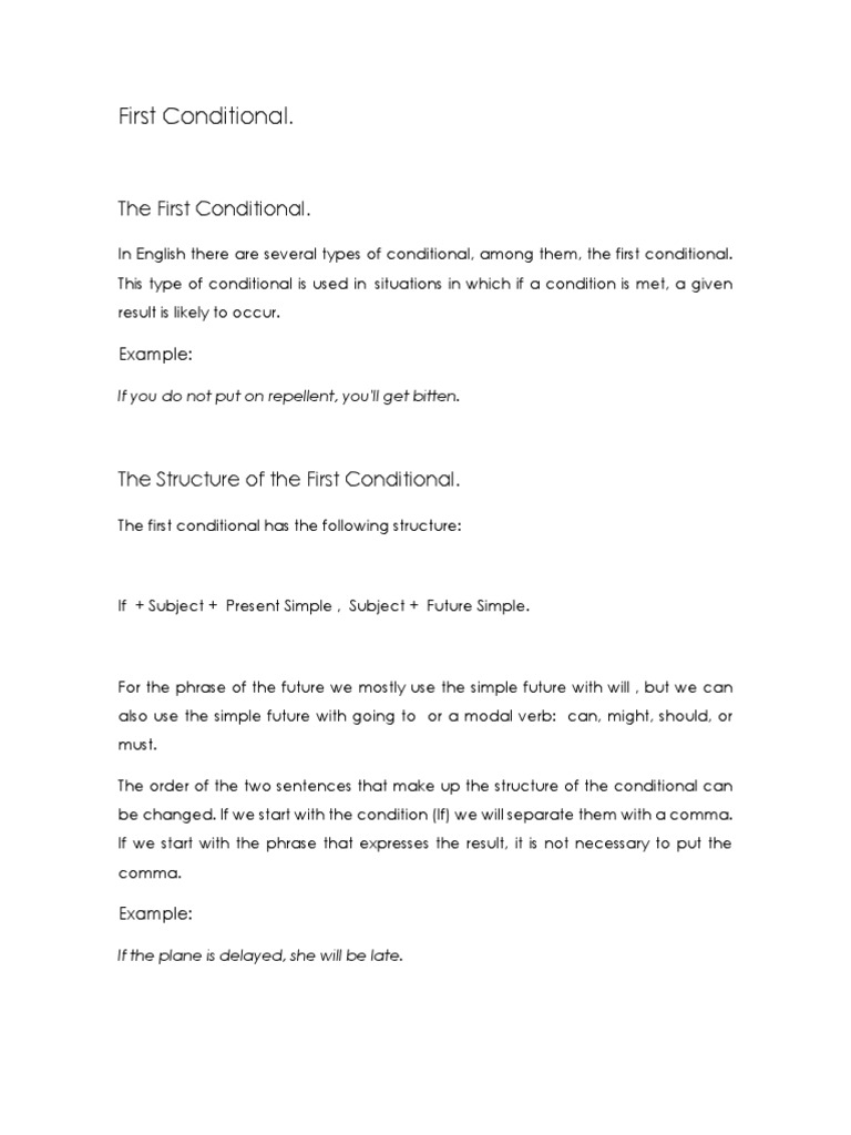 The First Conditional | PDF