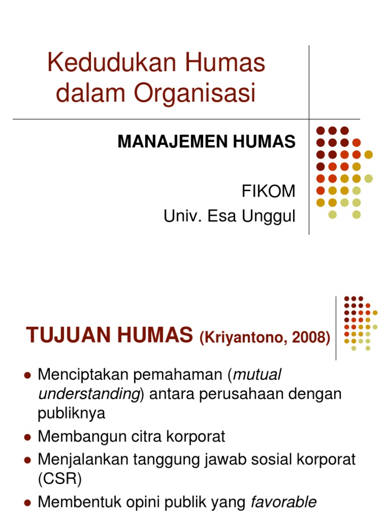 Manajemen Humas | PDF | Bisnis | Ilmu Sosial