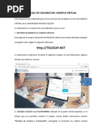 Tutorial Ingreso Al Campus Virtual, UCC Presencial | PDF
