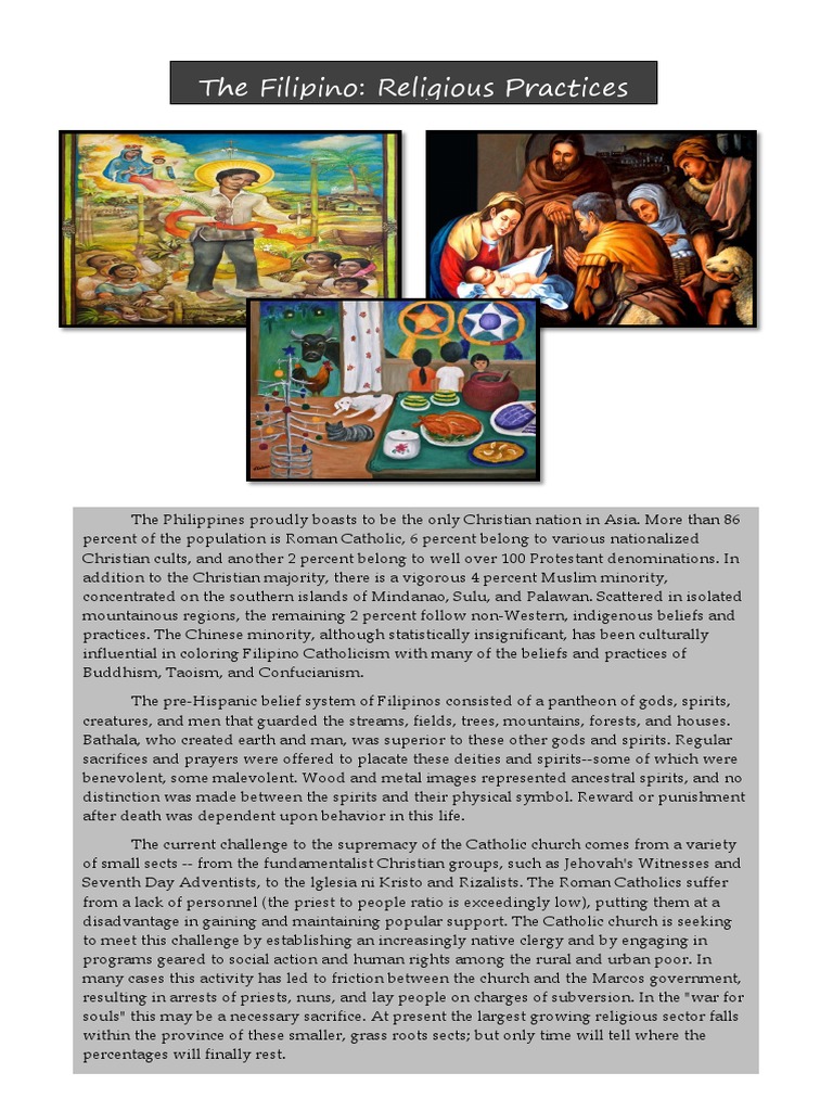 The Filipino: Religious Practices | PDF | Philippines | Desserts