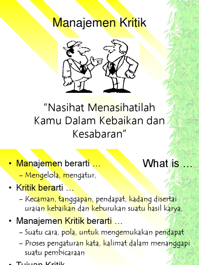 Manajemen Kritik | PDF